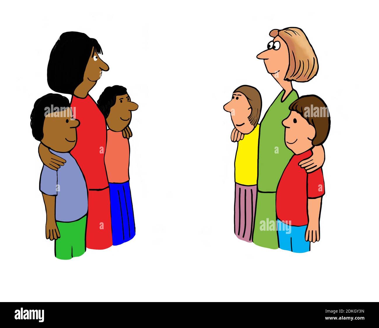 Diverse families cartoon hi-res stock photography and images - Alamy