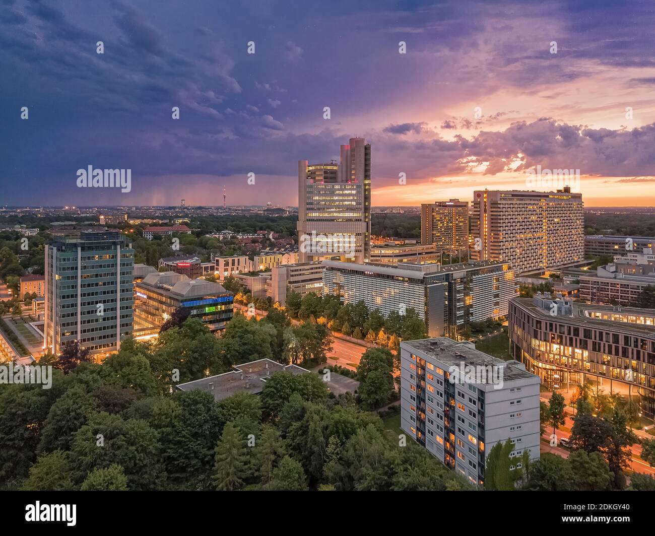 Munich skyline from above, Bavaria, Germany Stock Photo - Alamy