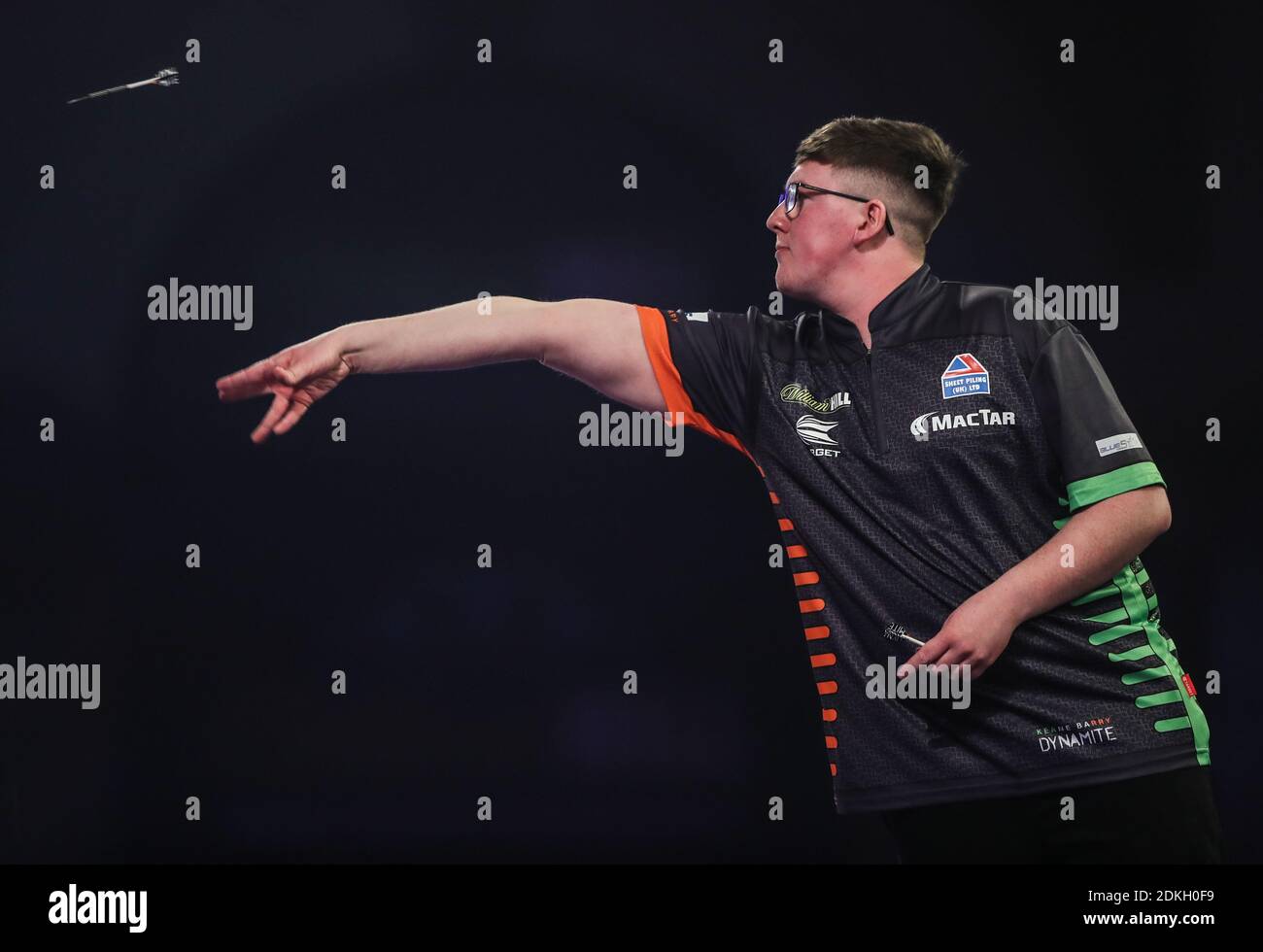 Keane Barry in action during day one of the William Hill World Darts ...