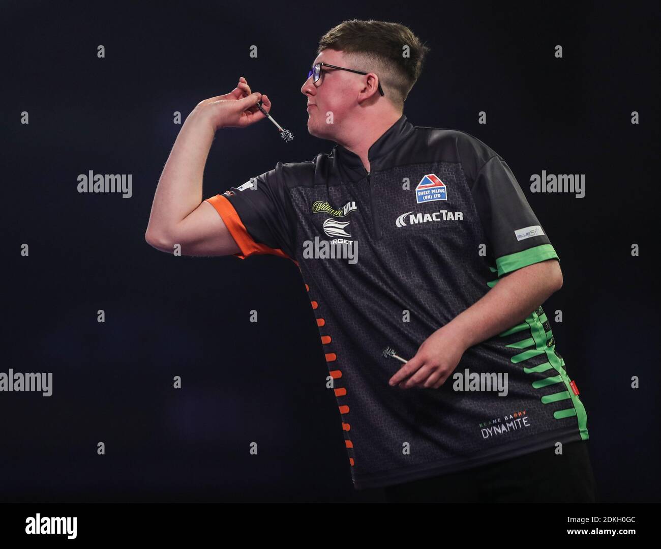 Keane Barry in action during day one of the William Hill World Darts ...