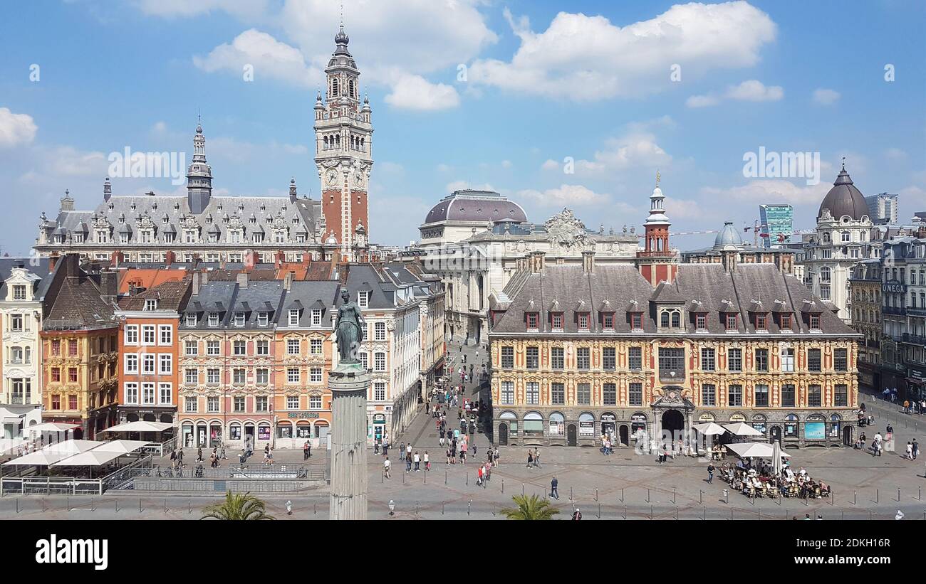 The beautiful grand Place of Lille in the north of France Stock Photo ...