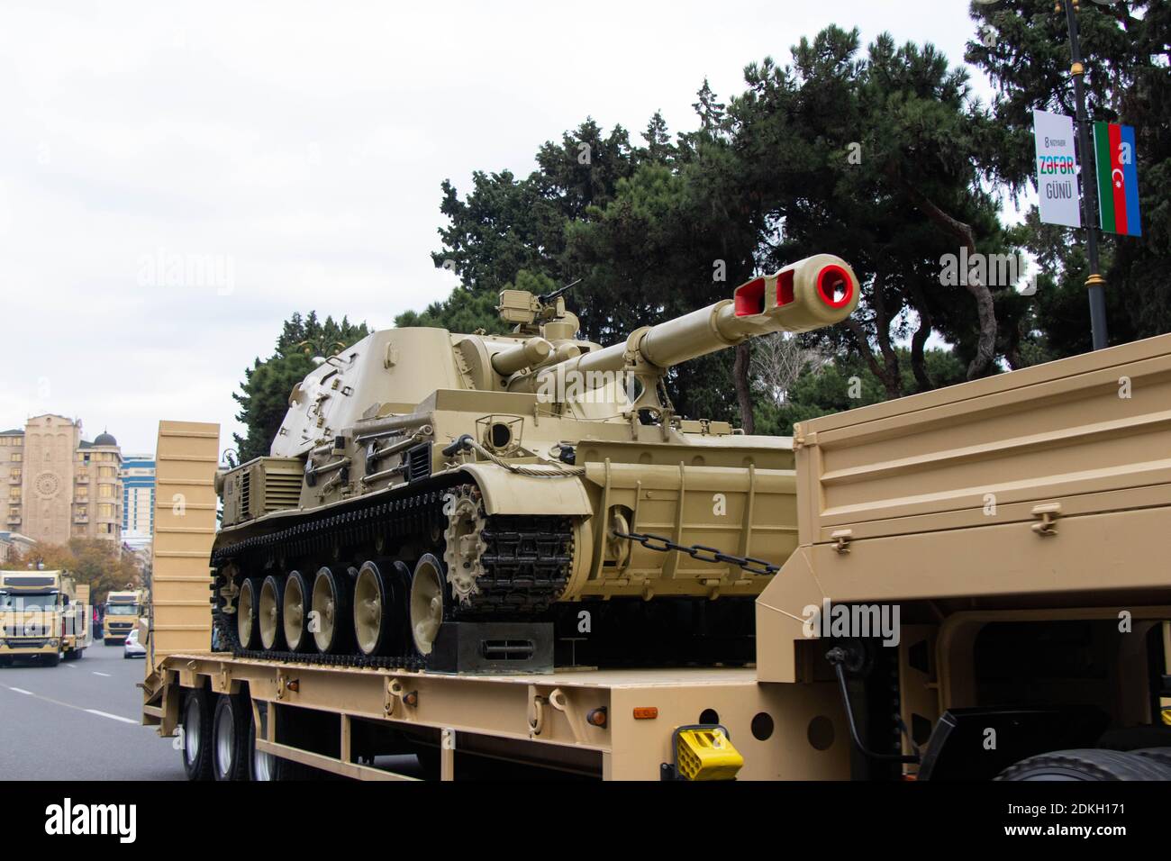 The howitzer 2S3 Akatsiya or SO-152. Soviet 152.4 mm self-propelled gun ...