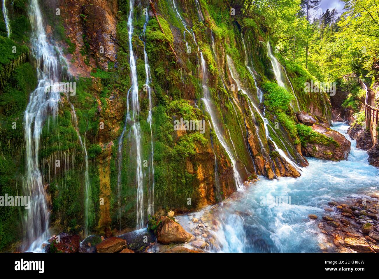Waterfalls, river, gorge, gorge, canyon, Wimbachklamm, Berchtesgaden ...