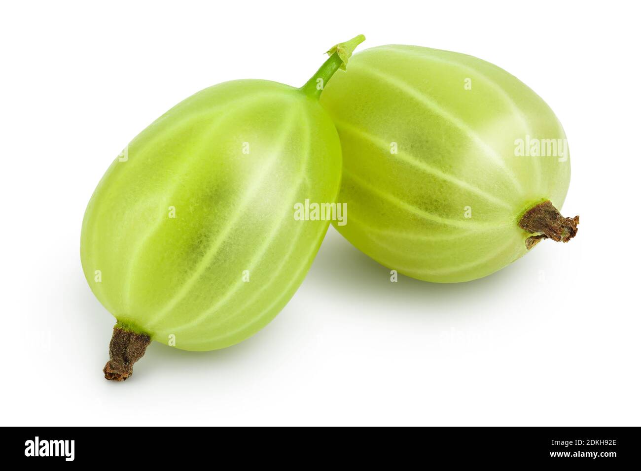 Green gooseberry isolated on white background with clipping path and ...