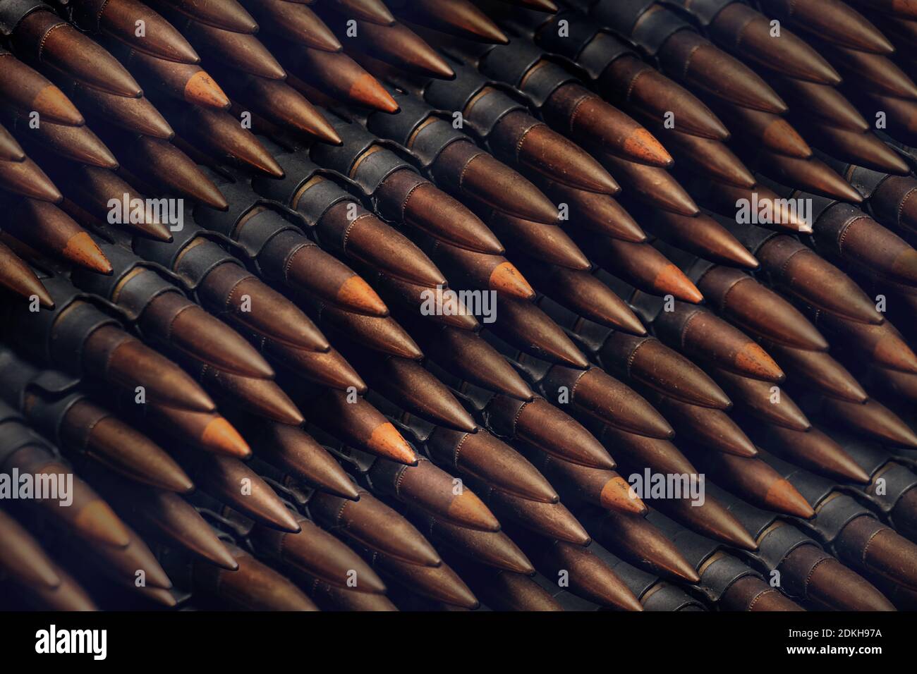 stack of many bullets, old machine gun ammunition, war background Stock ...