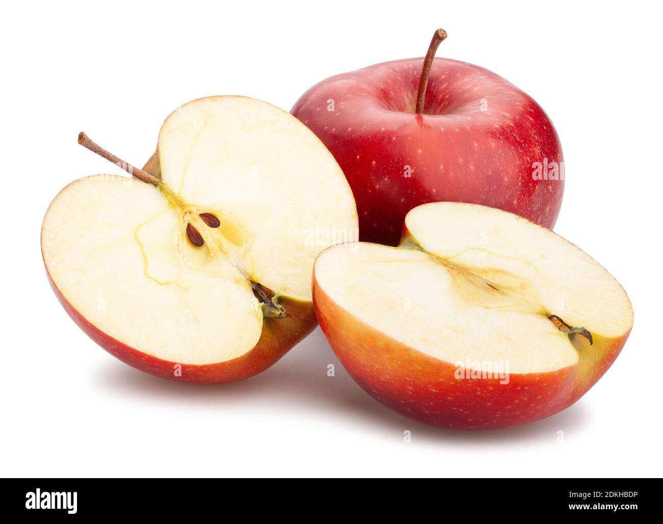 sliced red apple path isolated on white Stock Photo - Alamy