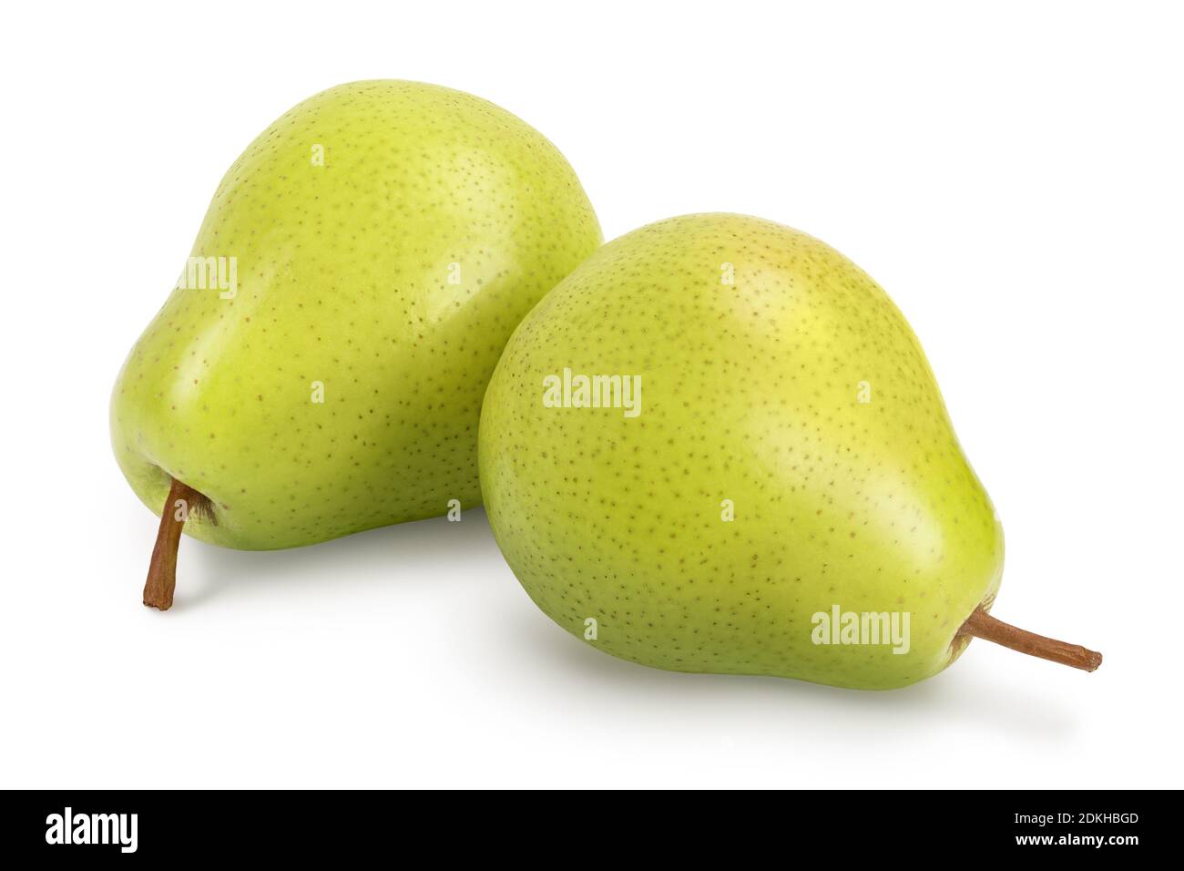 Green pear fruit isolated on white background with clipping path and ...