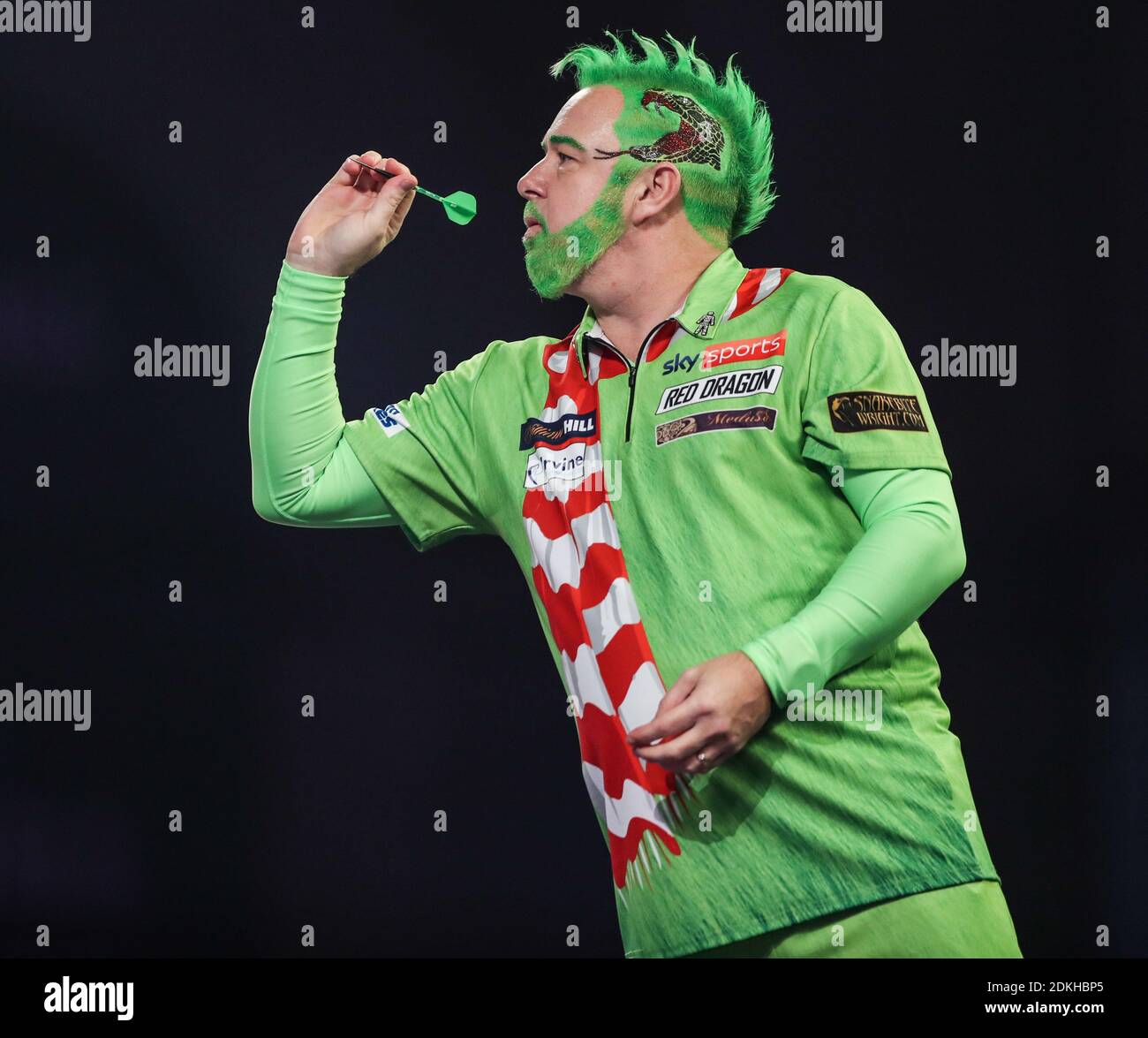 Peter Wright in action during day one of the William Hill World Darts ...