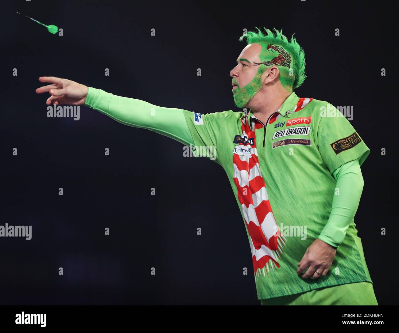Peter Wright in action during day one of the William Hill World Darts ...