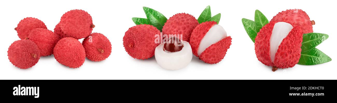 lychee fruit isolated on white background with clipping path and full ...
