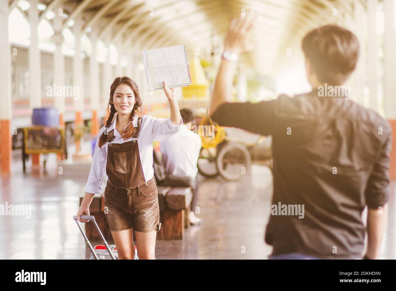 Beautiful woman say love hi-res stock photography and images - Alamy