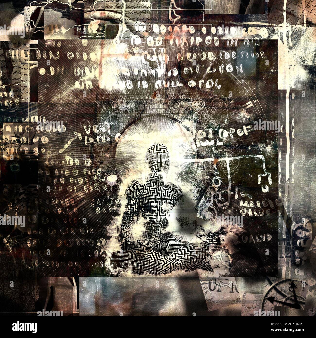 Dreams and meditation. Spiritual art. 3D rendering Stock Photo - Alamy