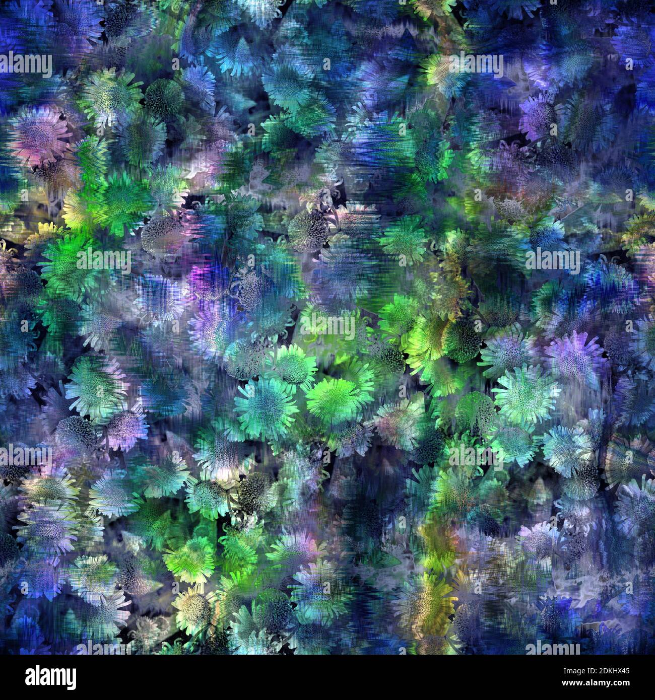 Seamless abstract color blobs with floral overlay Stock Photo - Alamy