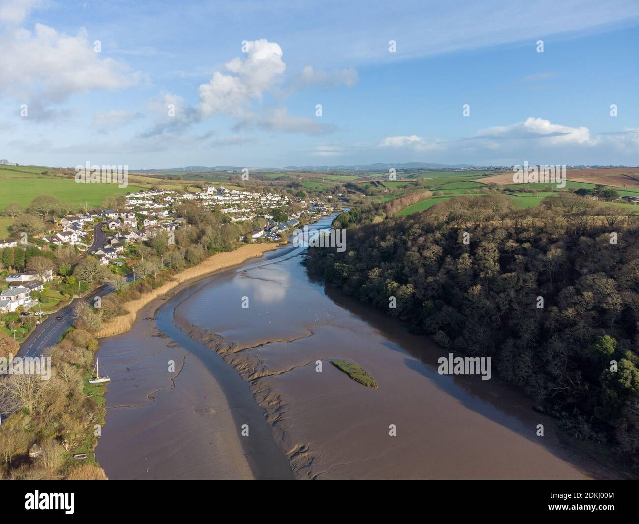 tresillian river mud flats near truro cornwall uk meeting the Fal river ...