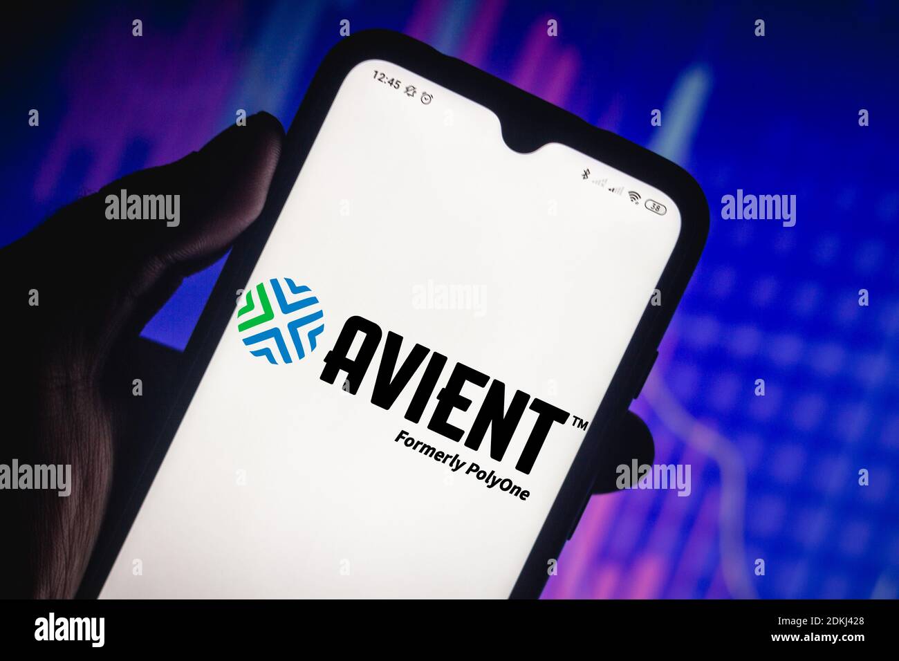 In this photo illustration the Avient Corporation logo seen displayed ...