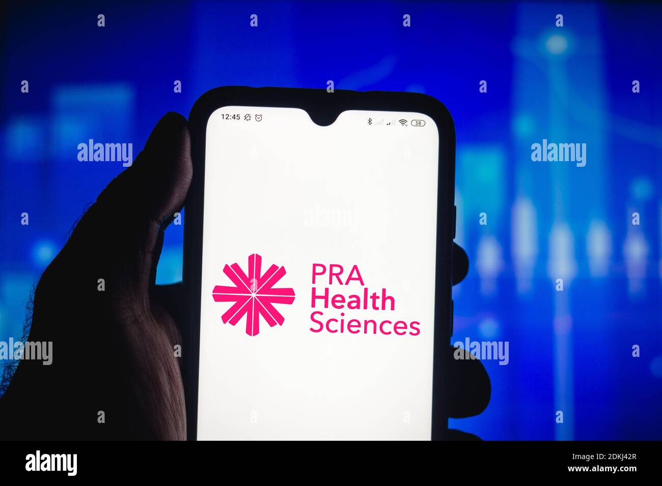 In this photo illustration the PRA Health Sciences logo seen displayed ...