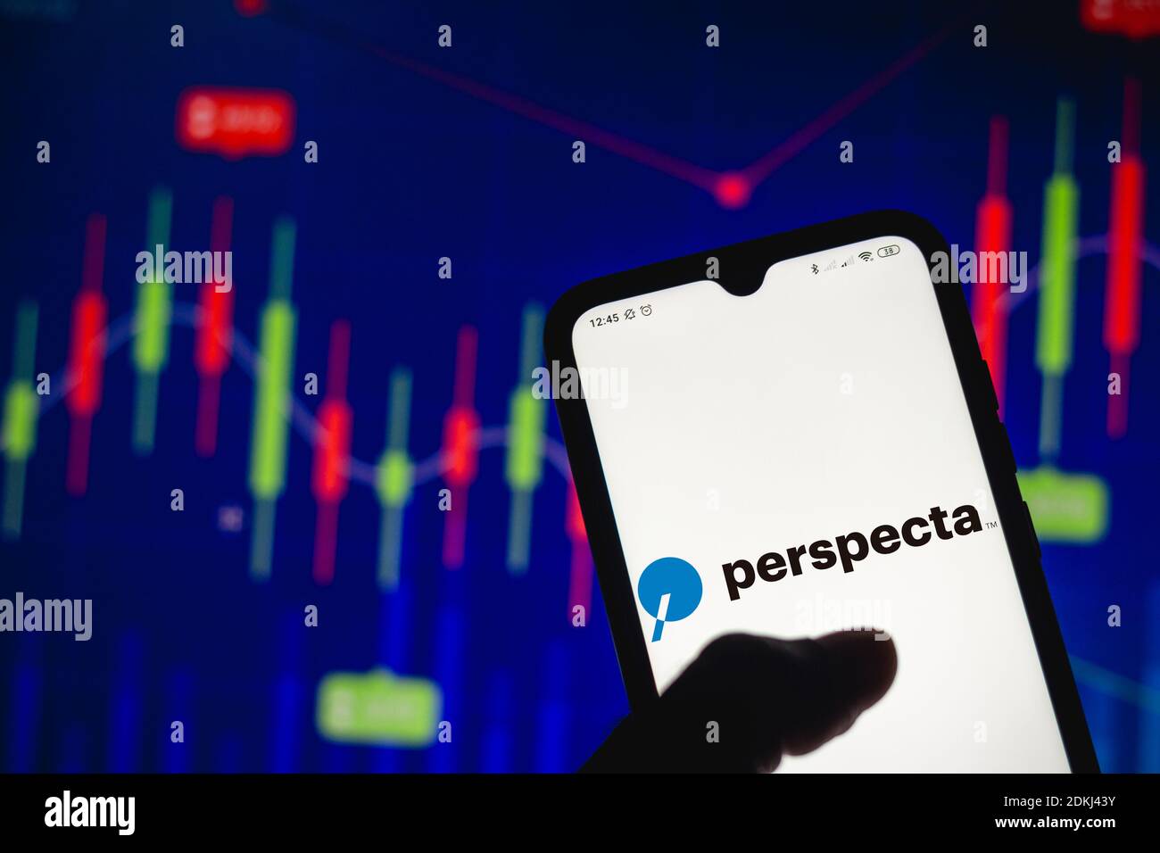 In this photo illustration the Perspecta logo seen displayed on a ...