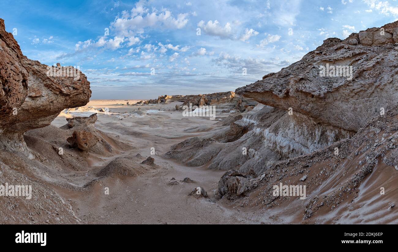 Desert, white desert, weathering, limestone, plaster, sculptures, blue ...