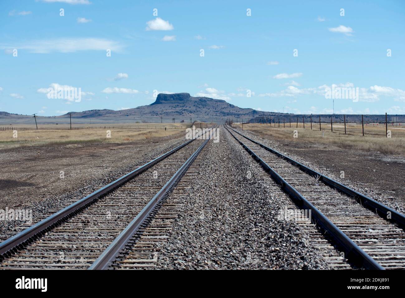 Train tracks, Eastern New Mexico near Wagon Mound, New Mexico, United ...
