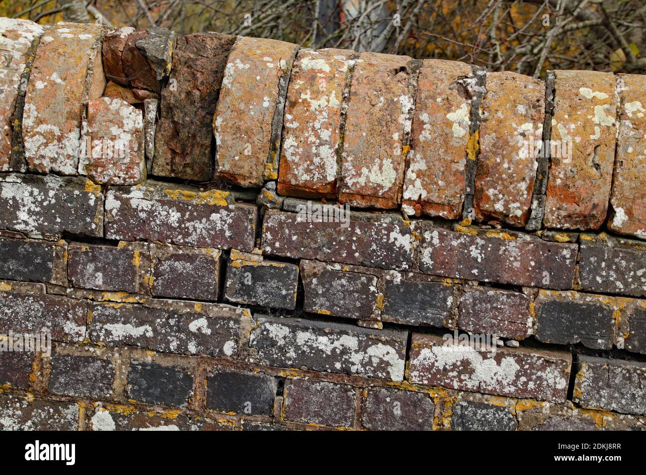 Closeup of huge cracks and missing bricks on an old brick wall Stock ...