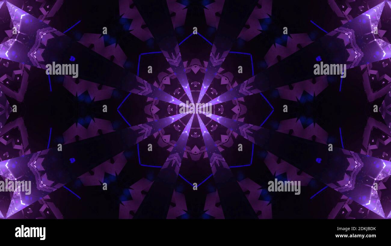 Cool blinking science fiction star kalaidoscope 3d illustration design ...