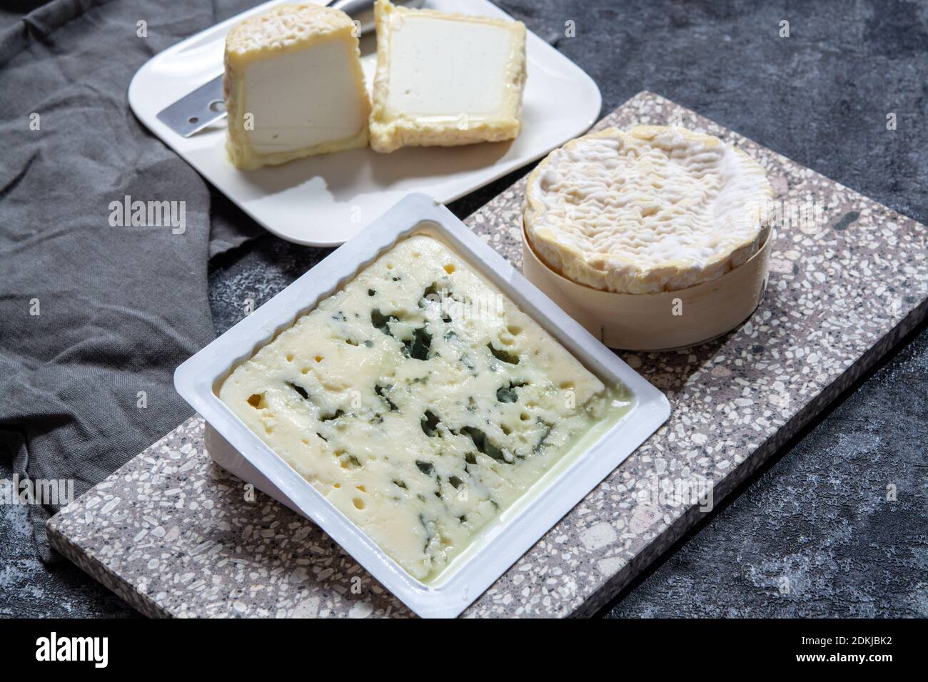 Cheese collection, French cheeses made from goat, cow and sheep melk ...