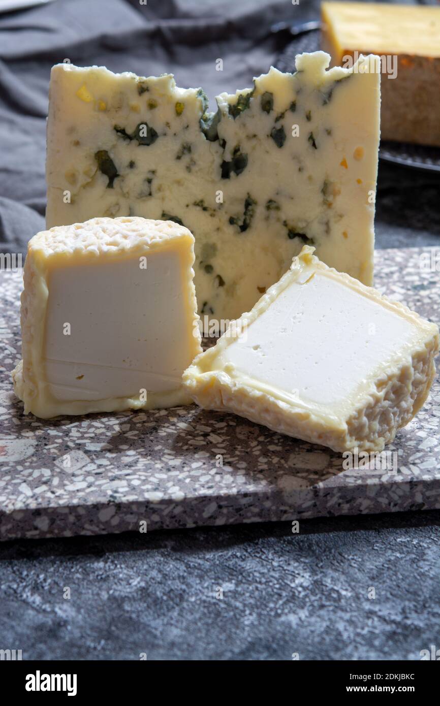 Cheese collection, French cheeses made from goat, cow and sheep melk ...