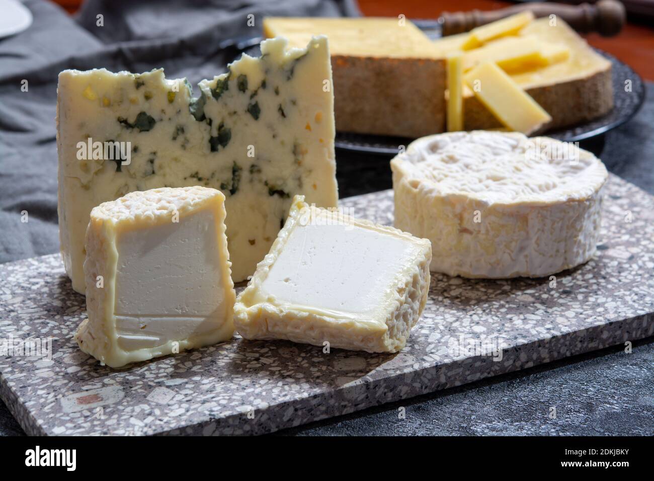 Cheese collection, French cheeses made from goat, cow and sheep melk ...