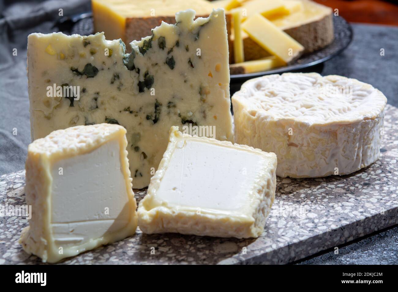 Cheese collection, French cheeses made from goat, cow and sheep melk ...