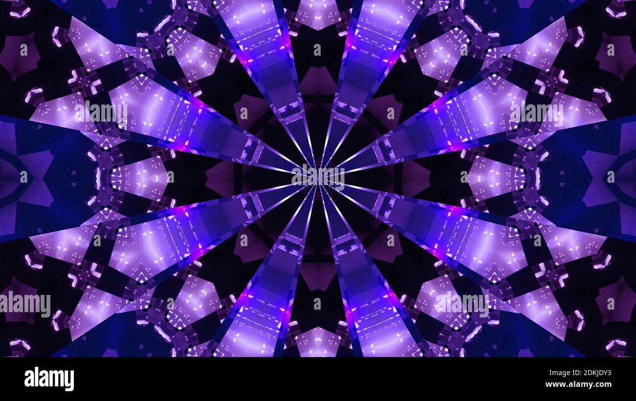 Cool blinking science fiction star kalaidoscope 3d illustration design ...