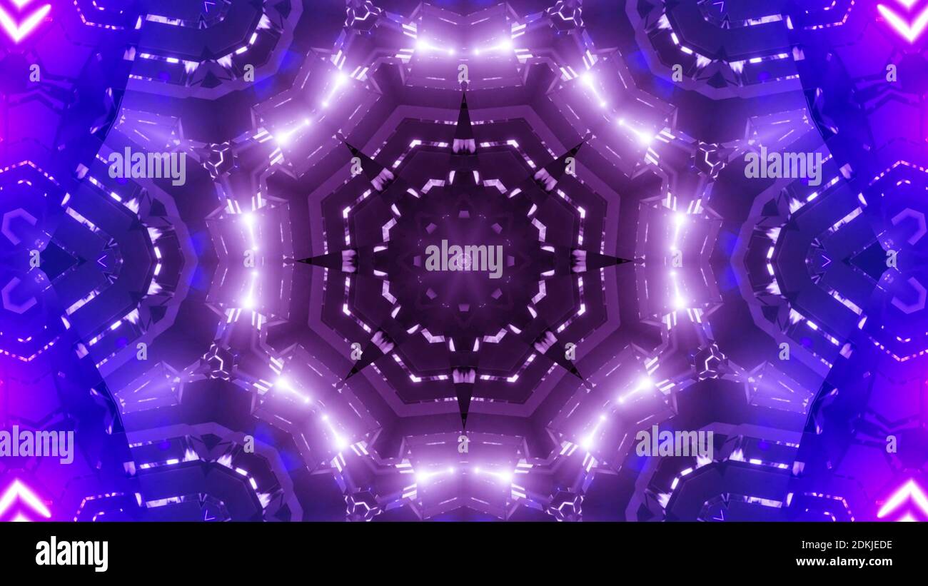 Cool blinking science fiction star kalaidoscope 3d illustration design ...