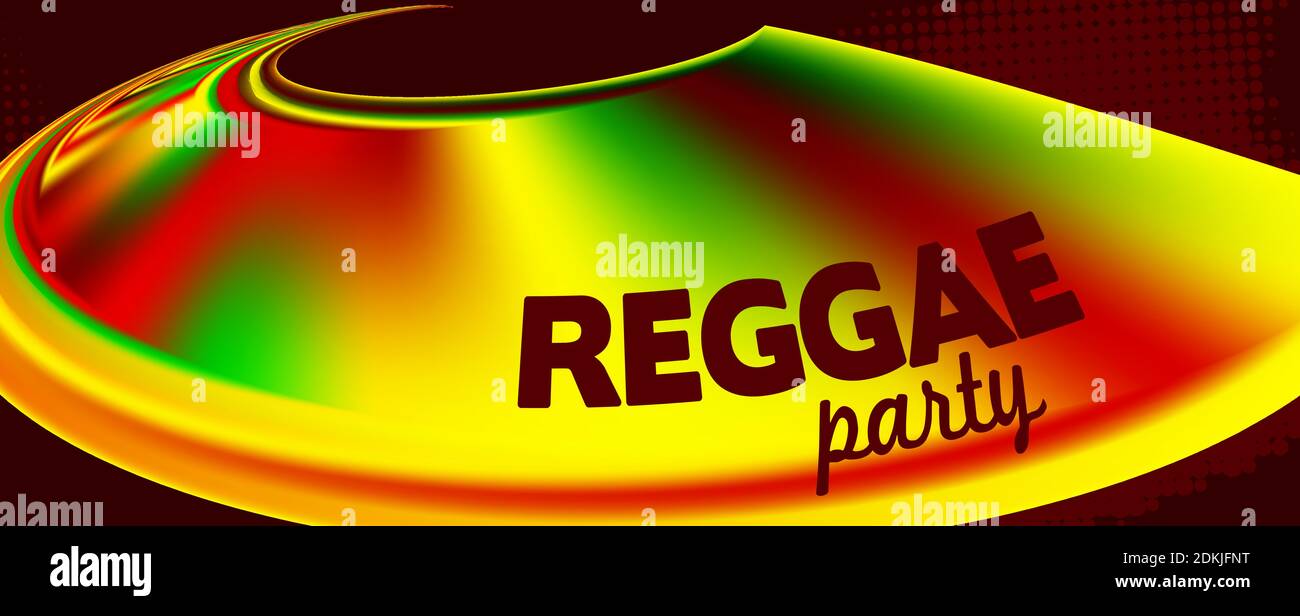 Bright reggae party flyer template in yellow, red and green colors ...