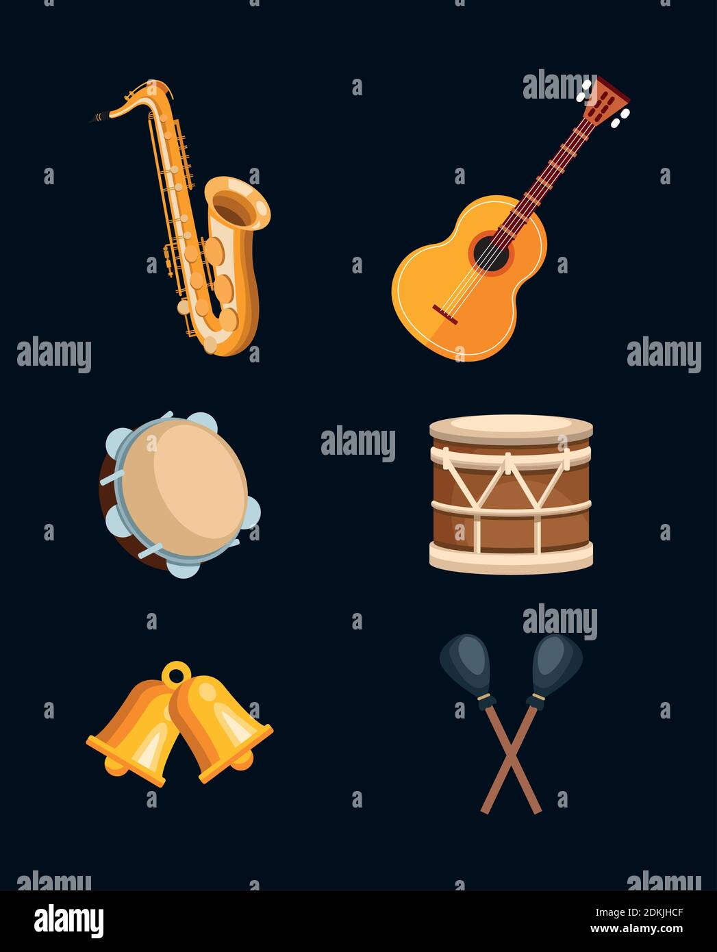 set of musical instruments icons vector illustration design Stock ...