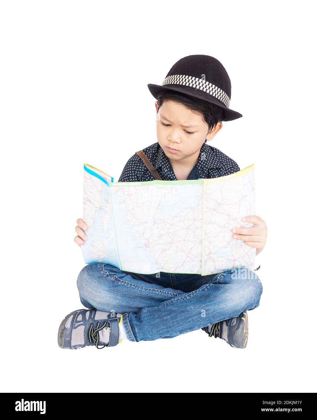 Person map reading Cut Out Stock Images & Pictures - Alamy