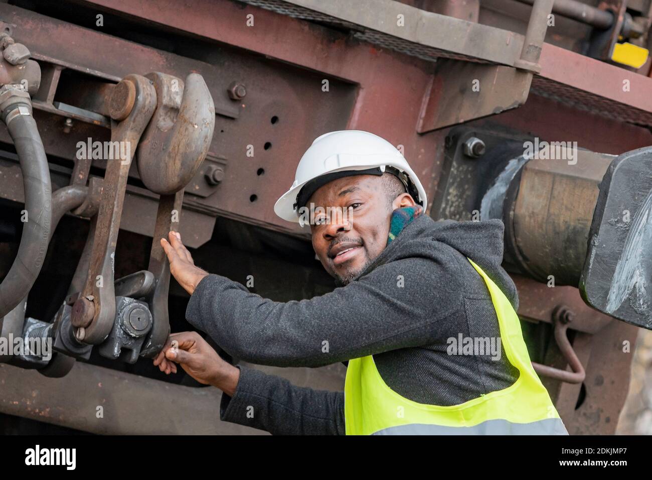 African american train engineer hi-res stock photography and images - Alamy
