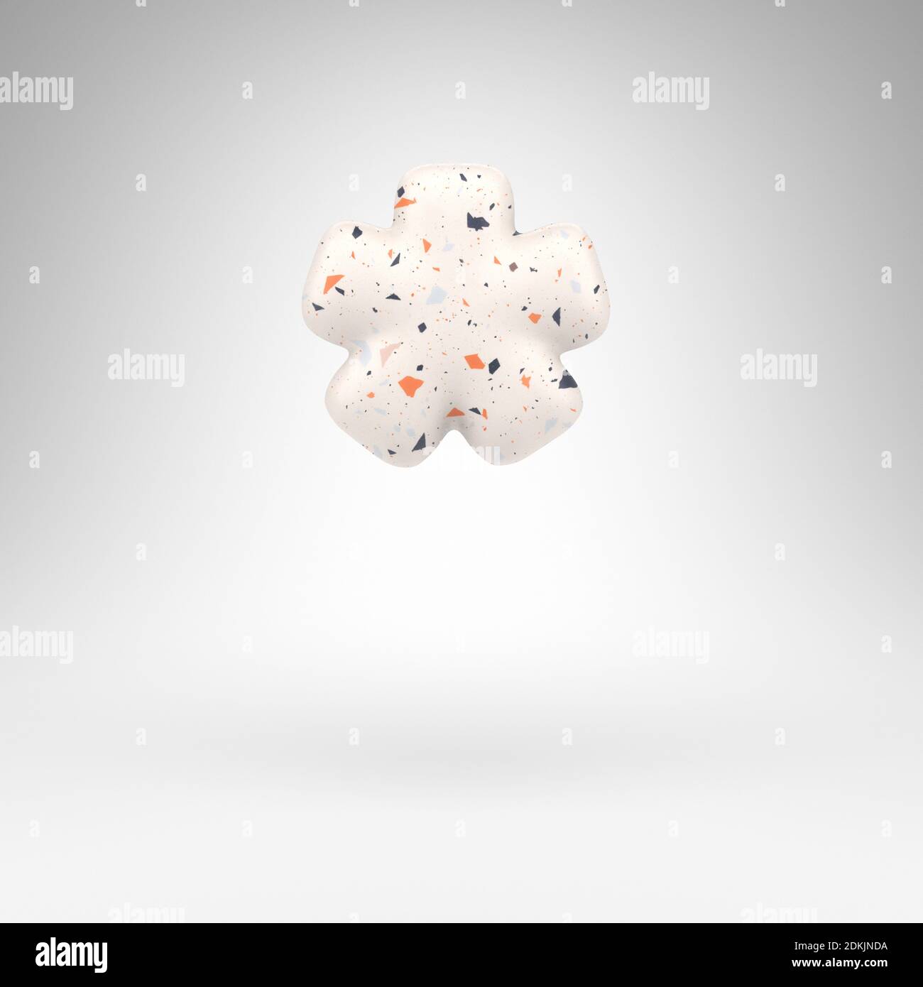Asterisk symbol on white background. 3D rendered sign with terrazzo ...