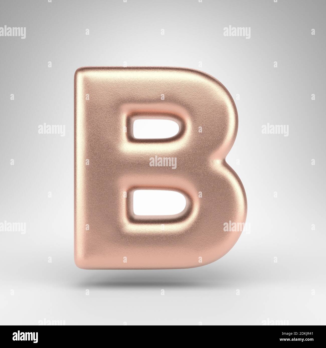 Letter B uppercase on white background. Matte copper 3D rendered font ...