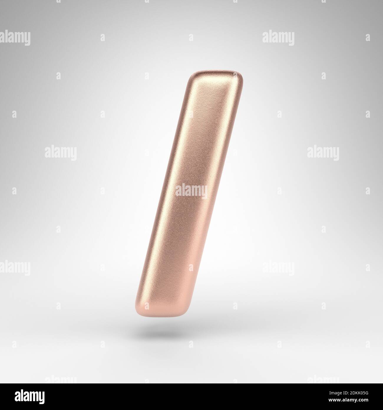 Forward slash symbol on white background. Matte copper 3D rendered sign ...