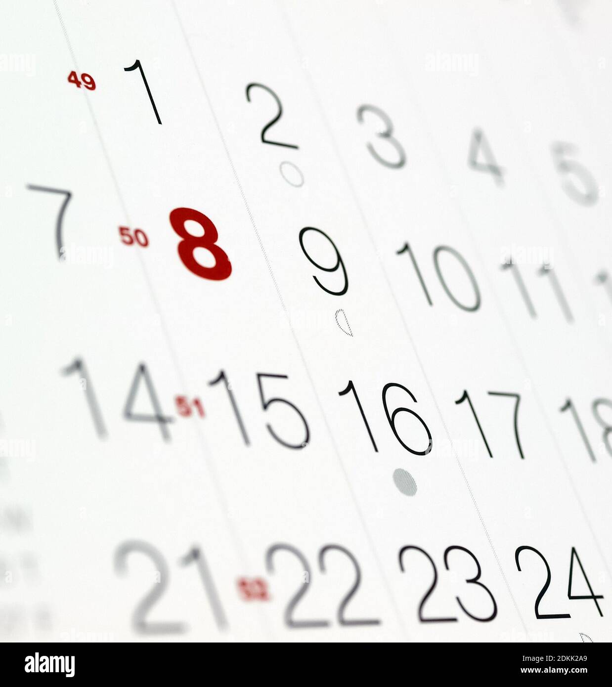 Close up of dates on calendar page hi-res stock photography and images ...