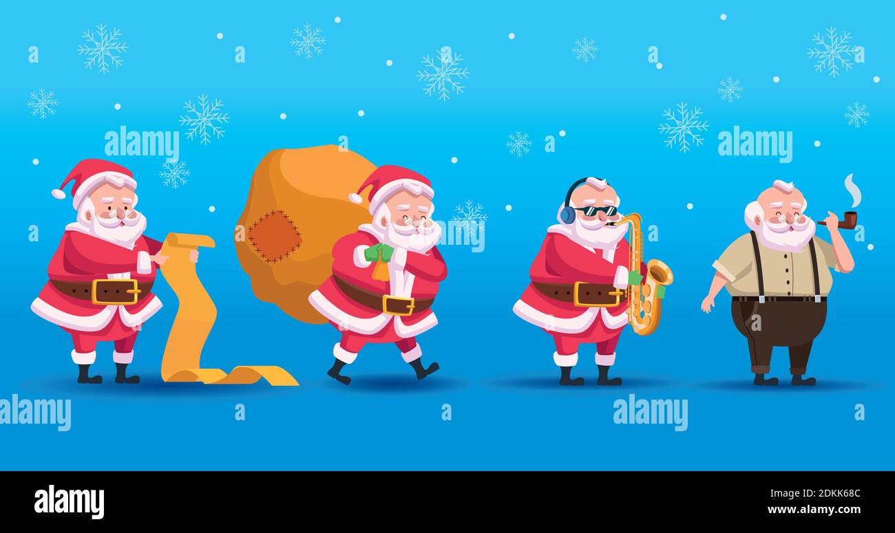 Group of santas Stock Vector Images - Alamy