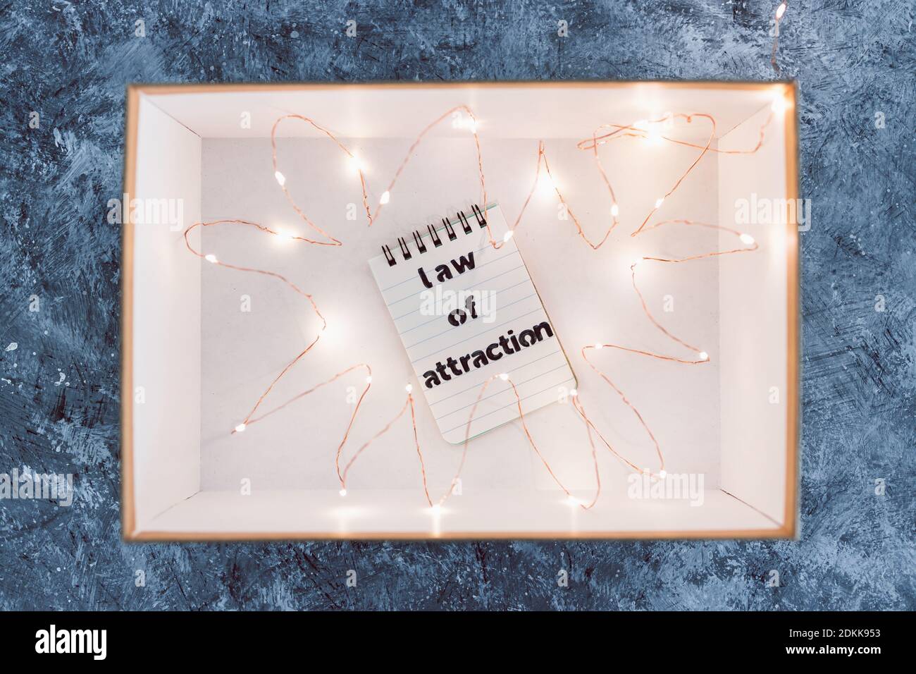 law of attraction and positive mindset conceptual image, box as ...