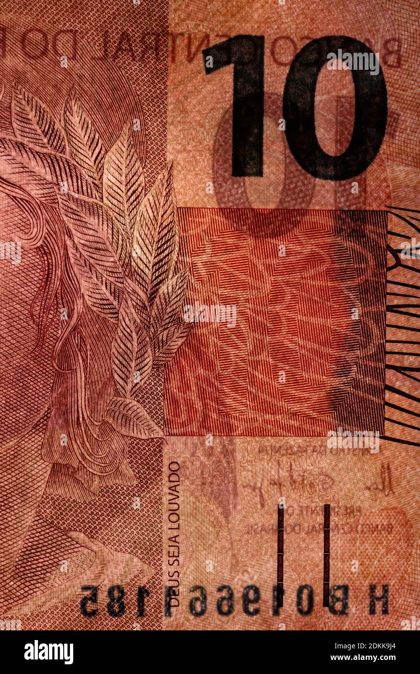 Brazilian paper money of ten reais Stock Photo - Alamy