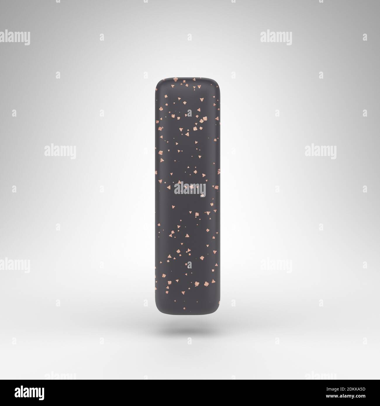 Letter L lowercase on white background. Black matte 3D rendered font ...