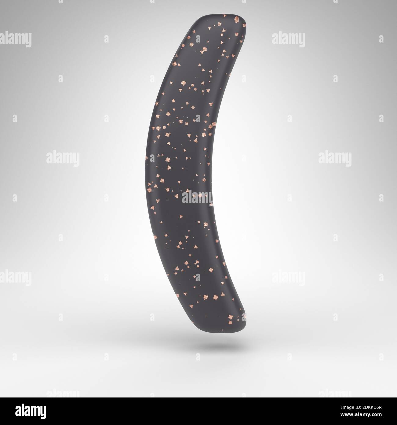 Left round bracket symbol on white background. Black matte 3D rendered ...