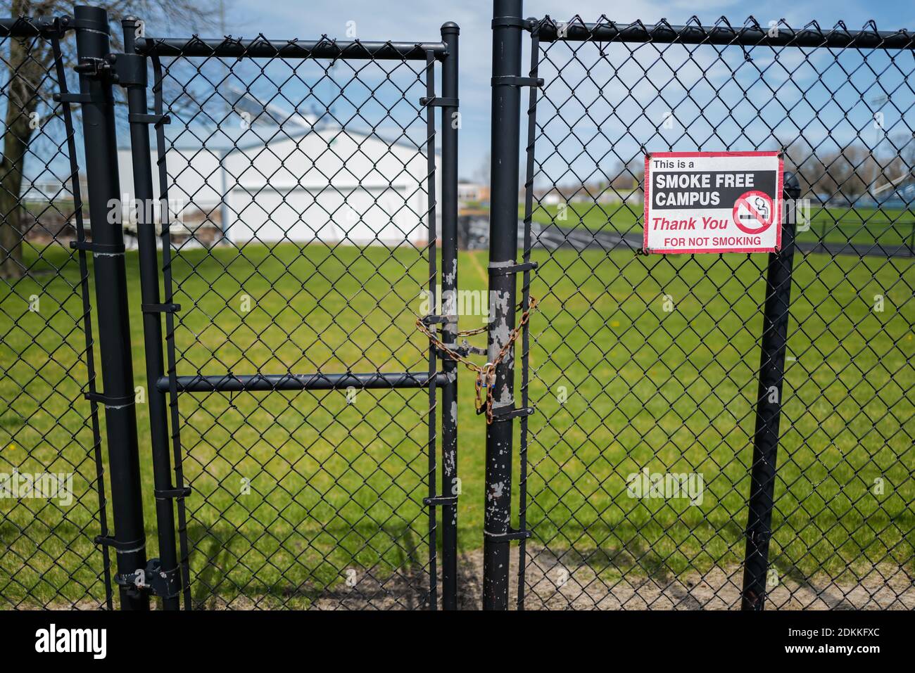 Closed school locked gate hi-res stock photography and images - Alamy