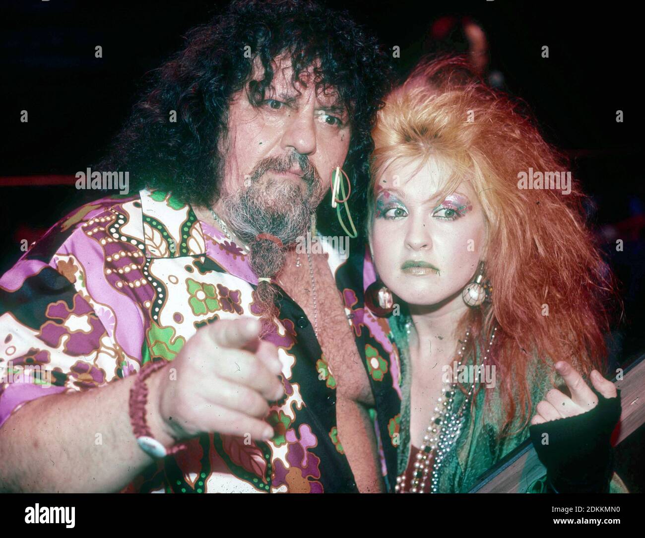 1984 FILE PHOTONew York, NY Captain Lou Albano Cyndi Lauper Photo by ...
