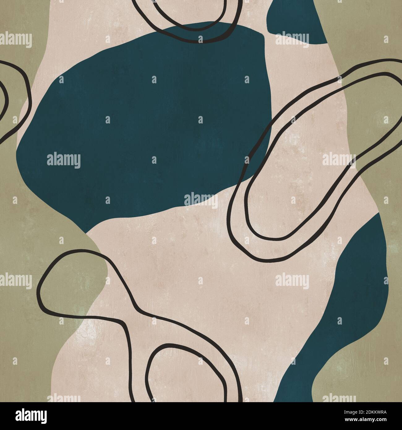 Seamless organic rounded curvy shapes naive design Stock Photo - Alamy