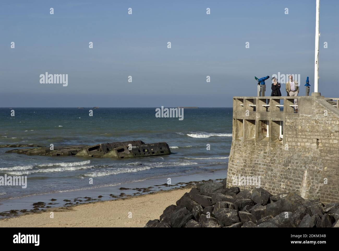 Remnants of the Mulberry Harbours, temporary docks built to land ...