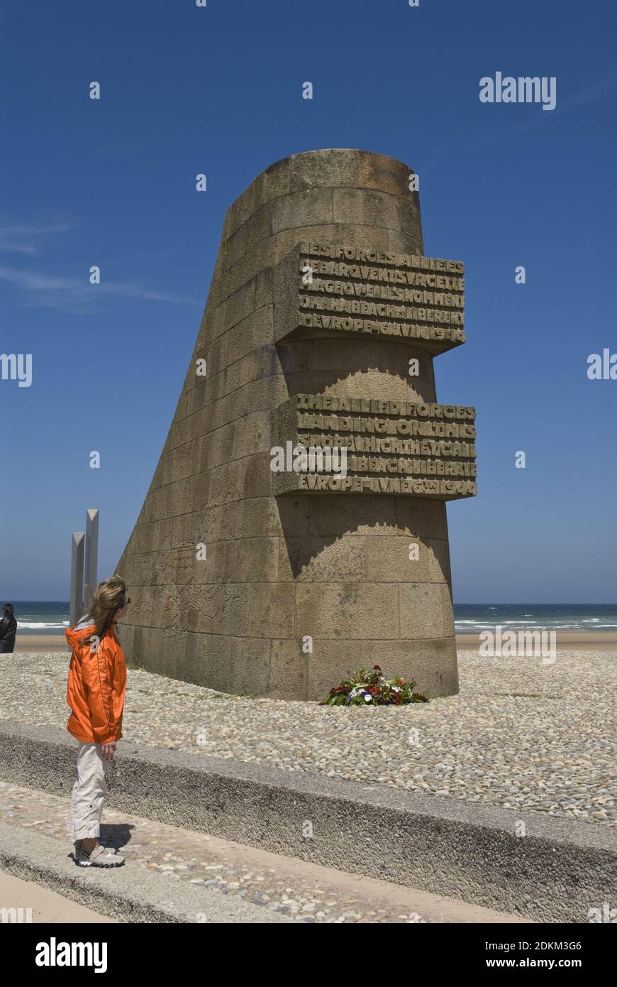 Monument to World War Two Allied troops, who landed on Omaha Beach ...