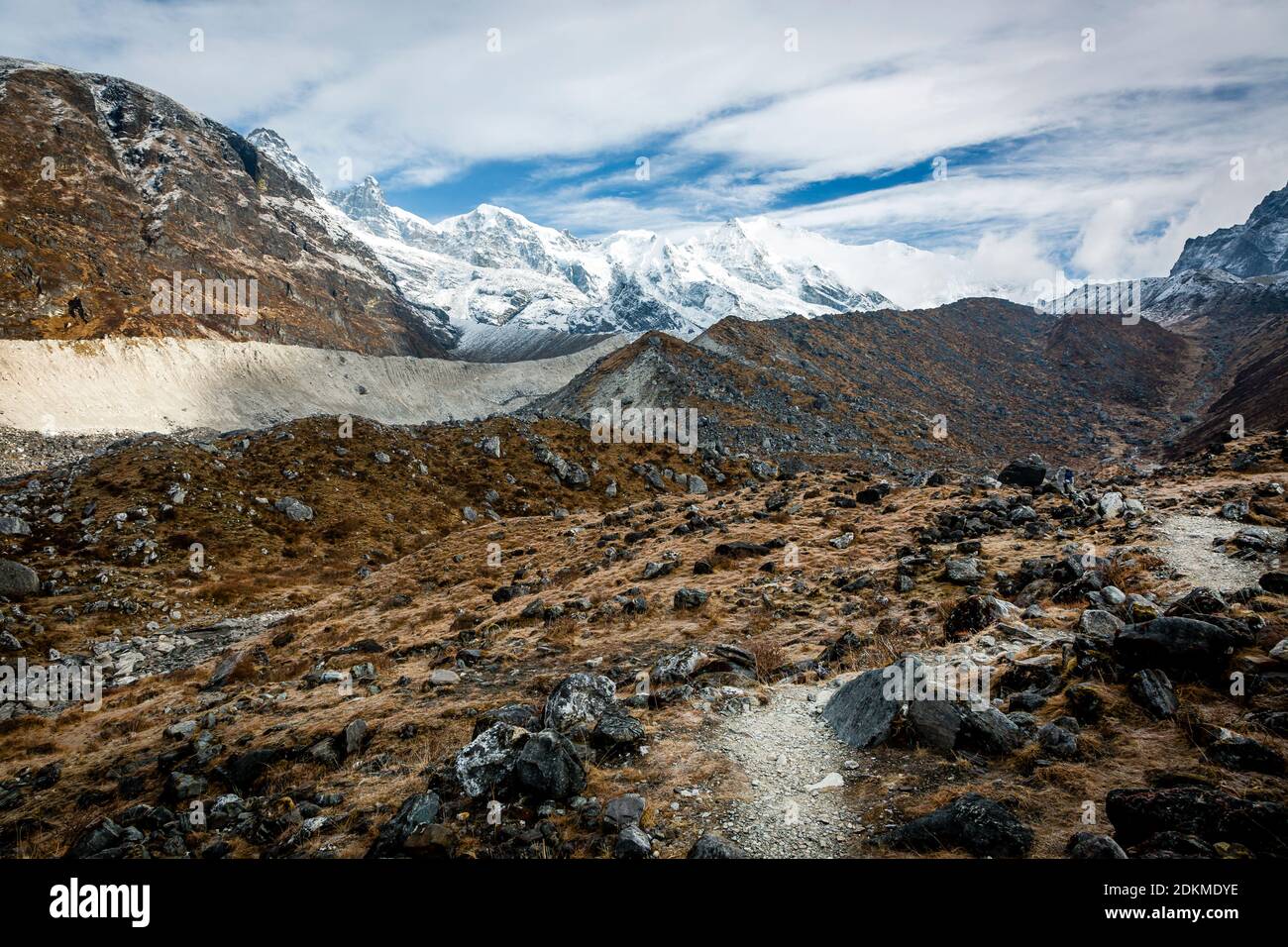 View of beautiful mountains and clouds on the Gochela trek to the ...